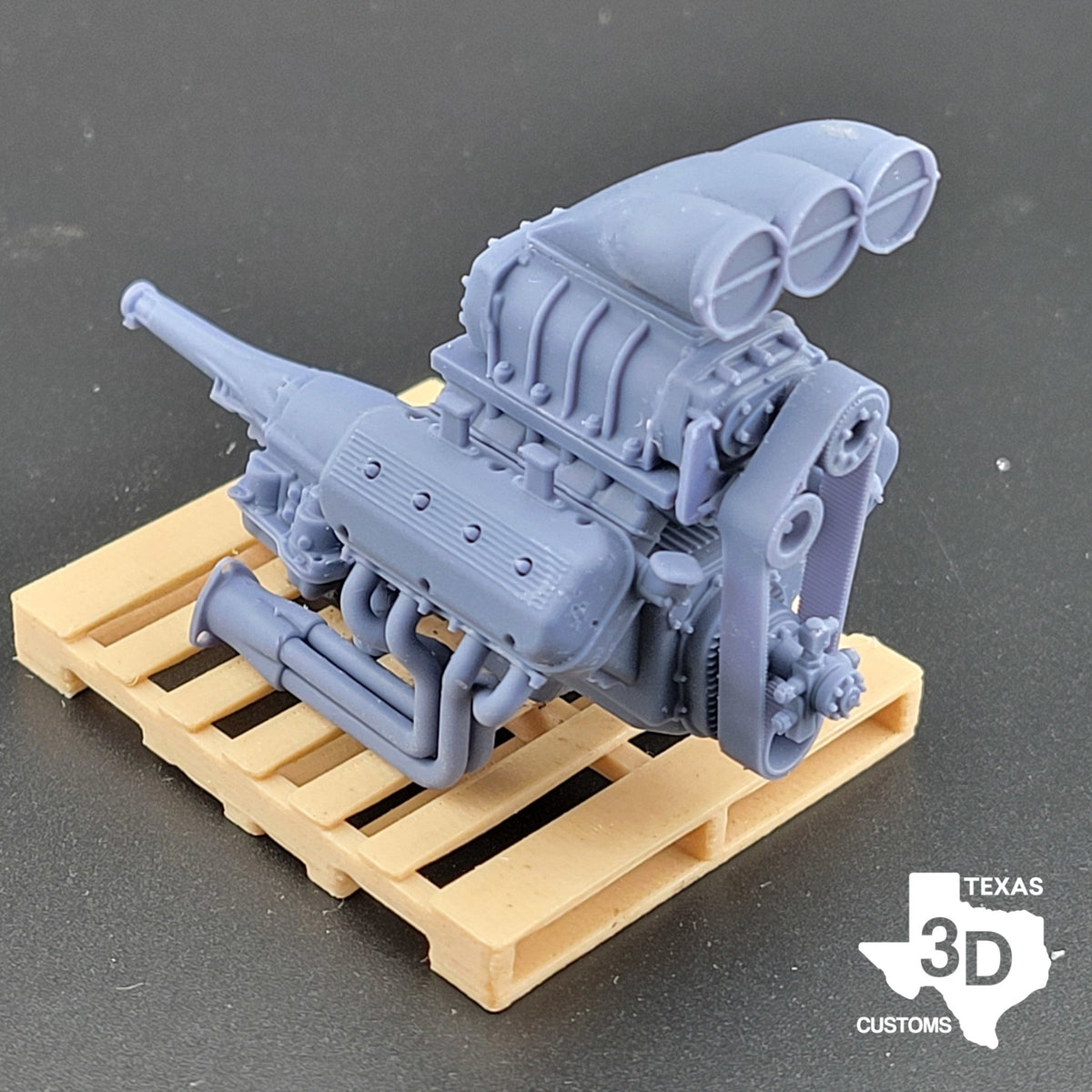 1st Gen Blown Hemi with Round Triple Hat - Texas3DCustoms